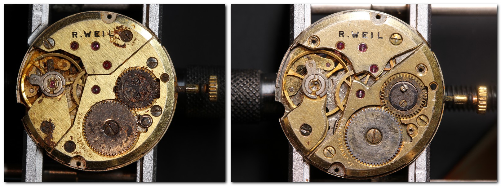 ETA 7001 clean and redesign bridges – Horology student